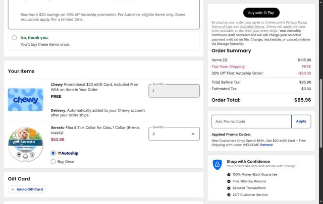 Chewy Promo Codes (8 Verified) - $20 Off Sitewide Jul 2025