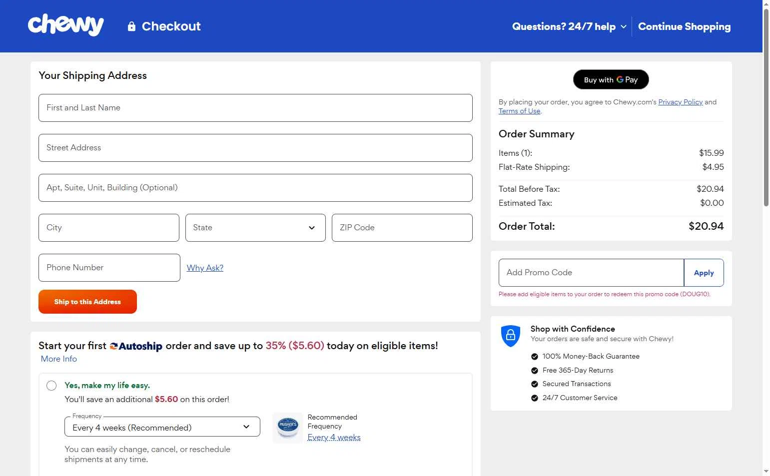 Chewy Promo Codes - $20 Off (9 Verified) Mar 2026