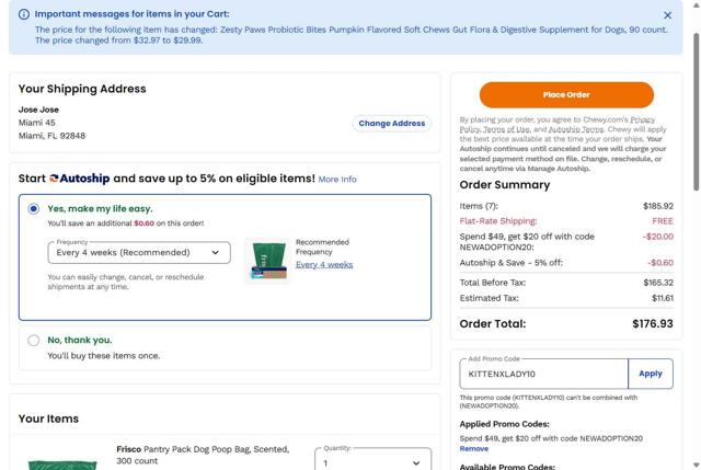 Chewy Promo Codes (8 Verified) - $20 Off Sitewide Sep 2025