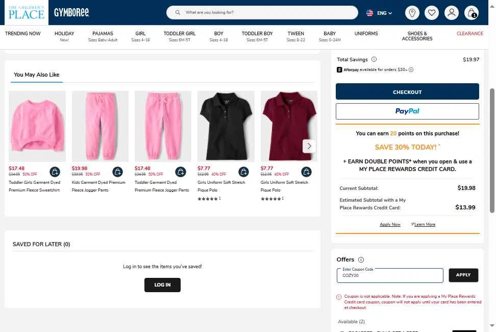 The Children's Place Promo Codes - 50% Off Oct 2025