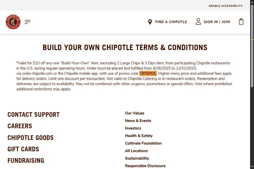 Chipotle Promo Codes - $10 Off (3 Verified) Jan 2026