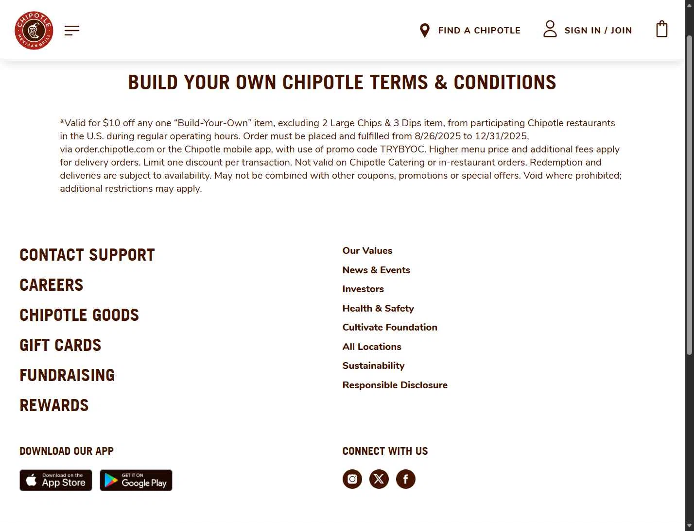 Chipotle Promo Codes - $10 Off (2 Verified) Dec 2025