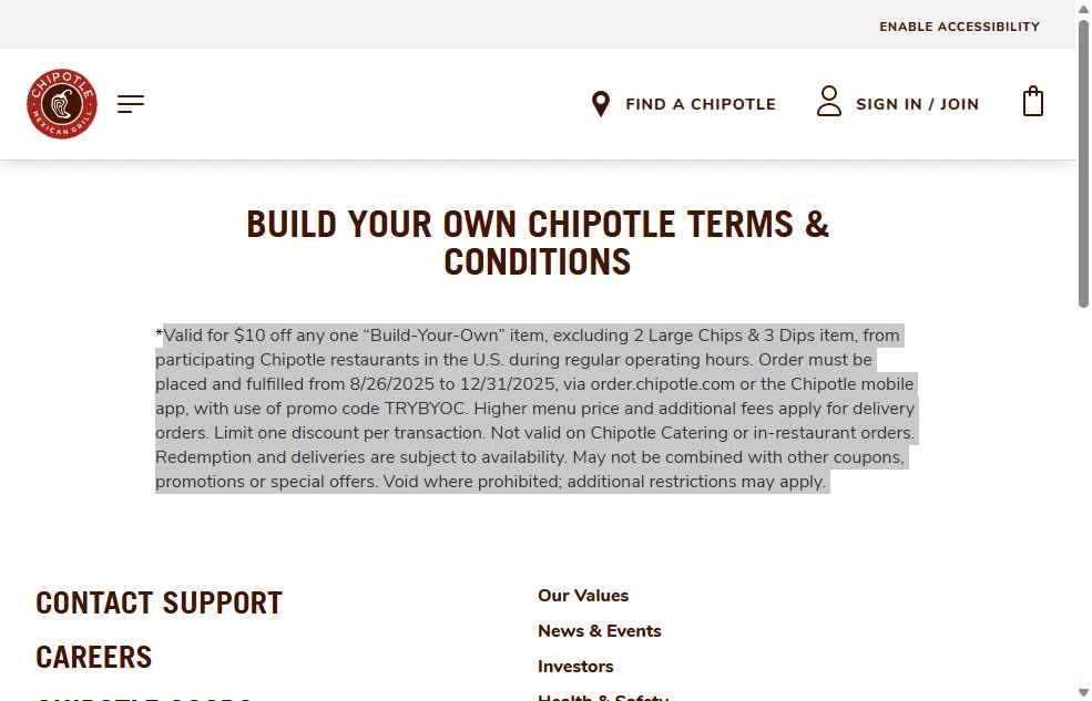 Chipotle Promo Codes - $10 Off (2 Verified) Jan 2026