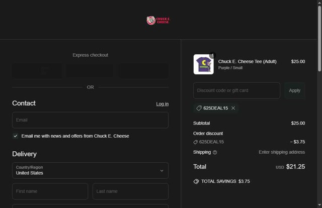 Chuck E. Cheese's Promo Codes - 15% Off Jul 2025
