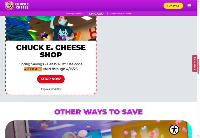 Chuck E. Cheese's Promo Codes - 15% Off May 2025