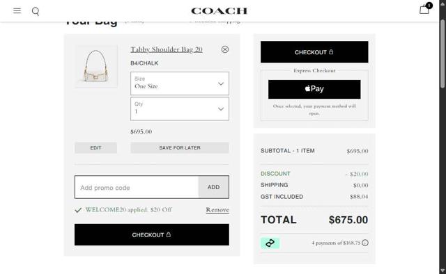 Coach Promo Codes (1 Verified) - $20 Off w/Code Oct 2025