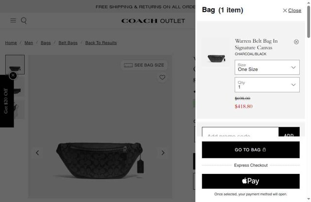 Coach Outlet Promo Codes (1 Verified) - $20 Off Jun 2025