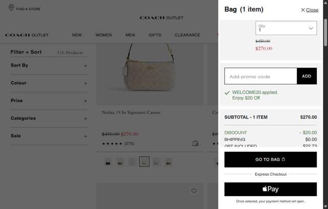 Coach Outlet Promo Codes (1 Verified) - $20 Off Oct 2025