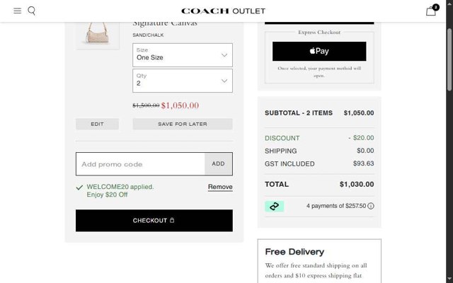 Coach Outlet Promo Codes (1 Verified) - $20 Off Jul 2025