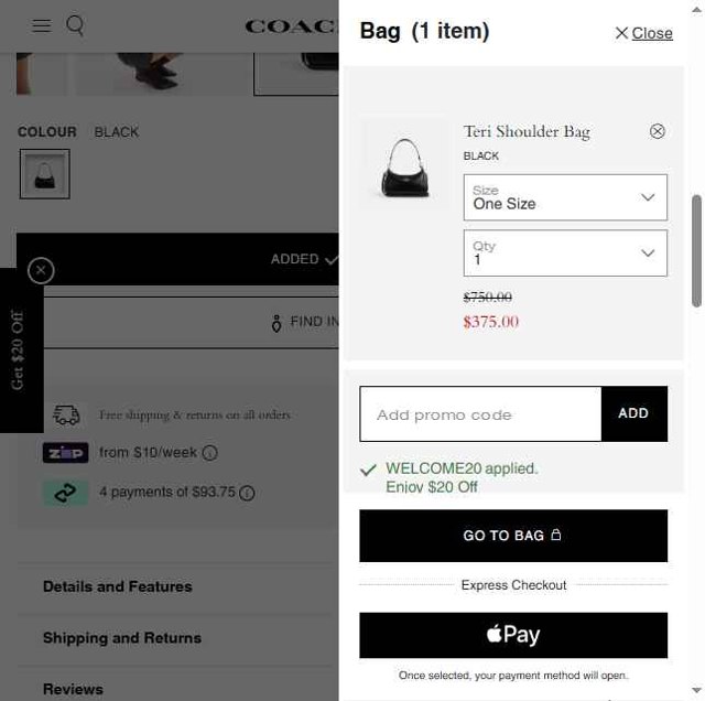 Coach Outlet Promo Codes (1 Verified) - $20 Off Jul 2025