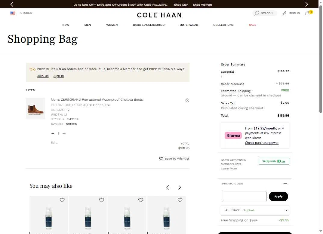 Cole Haan Promo Codes - 15% Off Coupons Jan 2026