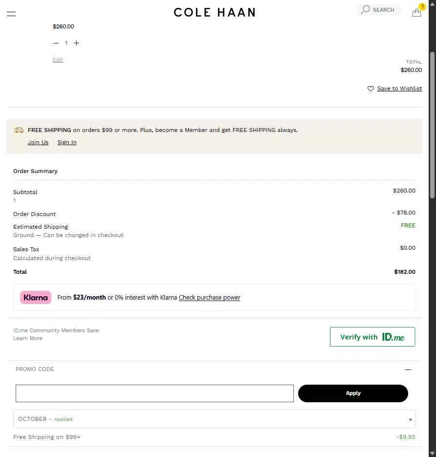 Cole Haan Promo Codes - 15% Off Coupons Jan 2026