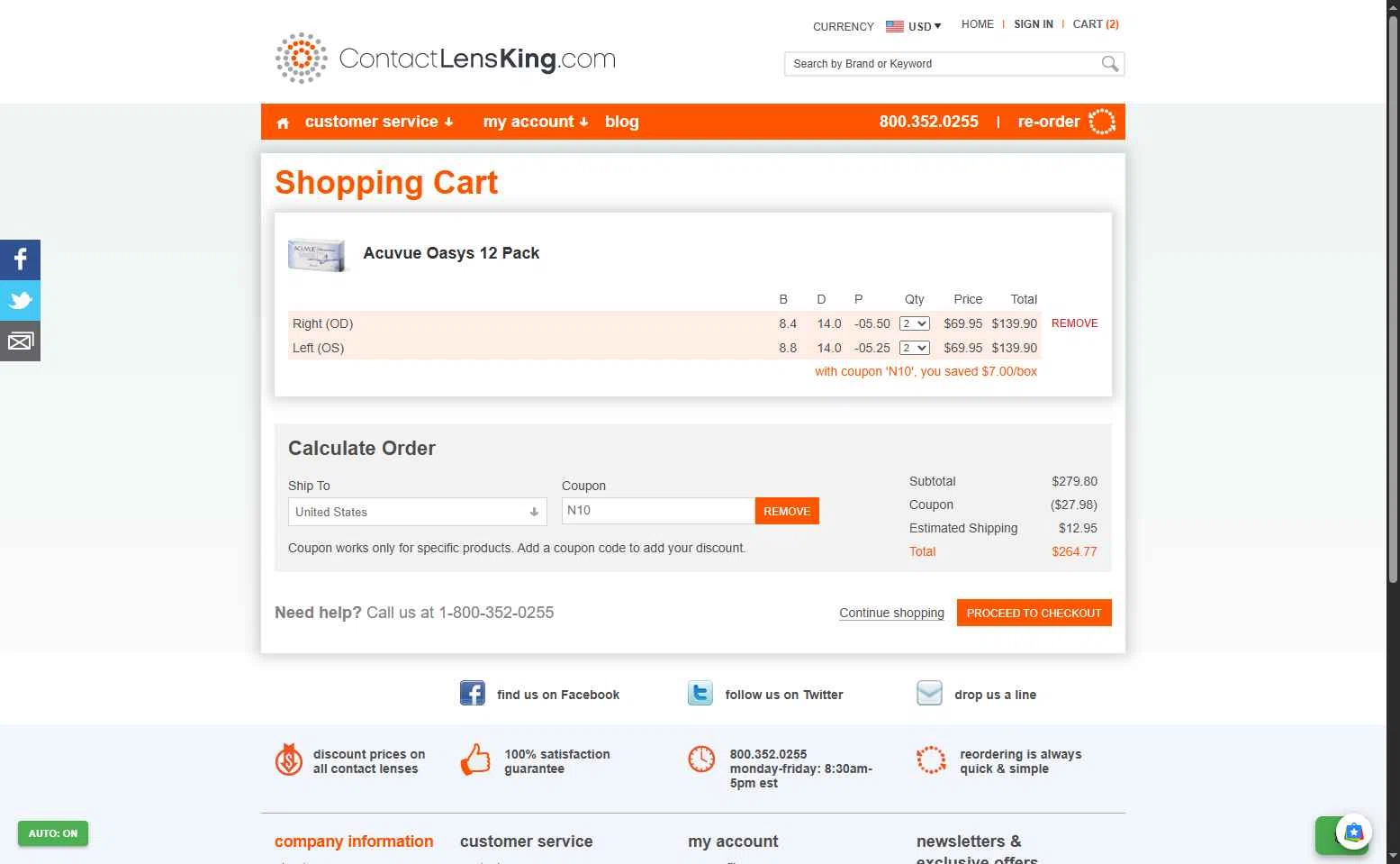 Contact Lens King Promo Codes - 10% Off November