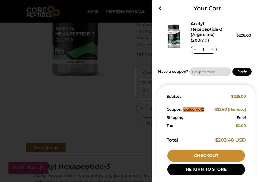 Core Peptides Promo Codes - 10% Off (7 Verified) Jan 2026