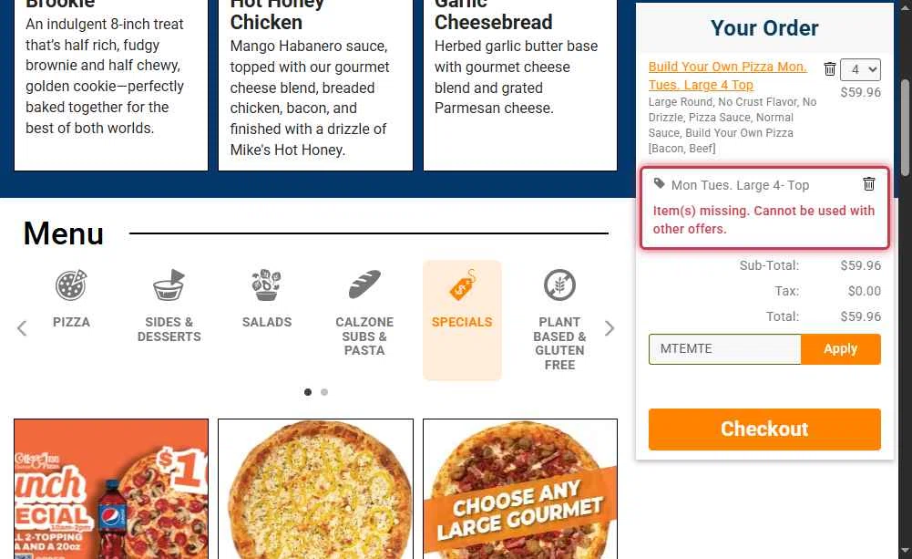 Cottage Inn Pizza Promo Codes - $10 Off November