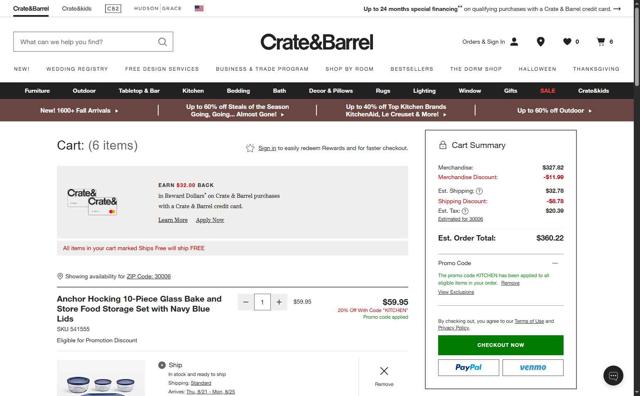 Crate & Barrel Promo Codes (1 Verified) - 20% Off Oct 2025