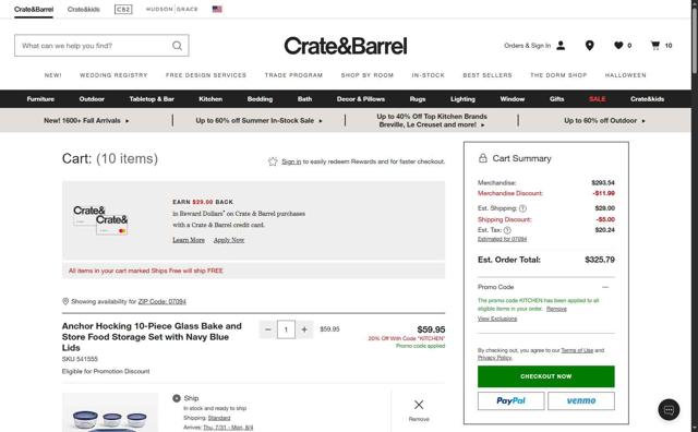 Crate & Barrel Promo Codes (1 Verified) - 20% Off Oct 2025