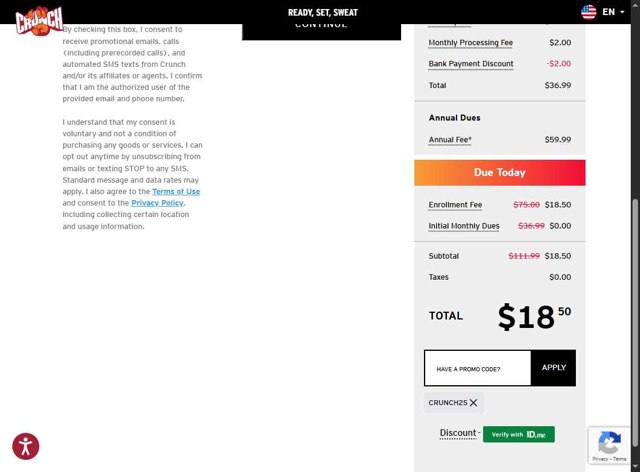 Crunch Promo Codes (6 Verified) - 25% Off w/Code May 2025