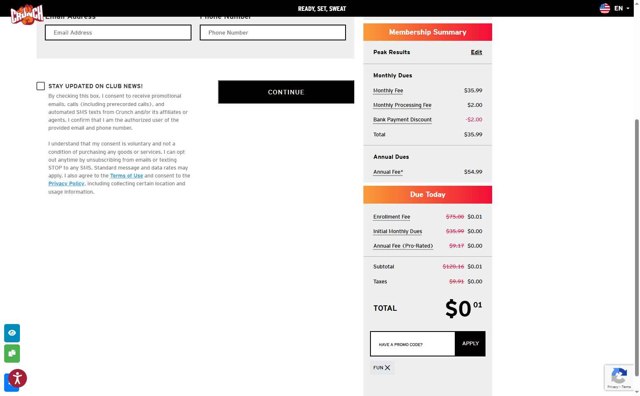 Crunch Promo Codes (6 Verified) - 25% Off w/Code May 2025