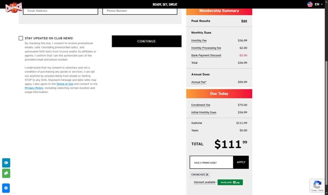 Crunch Promo Codes (5 Verified) - 25% Off w/Code Jun 2025