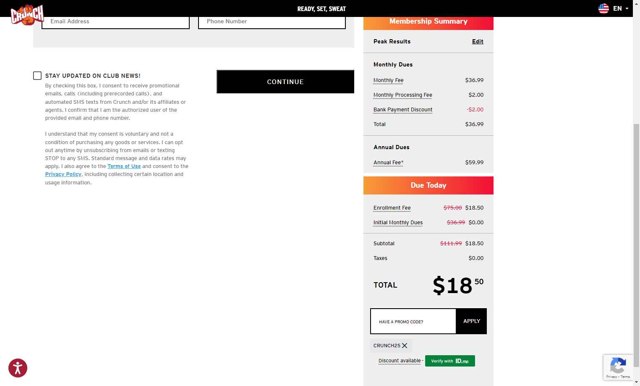 Crunch Promo Codes (6 Verified) - 25% Off w/Code May 2025