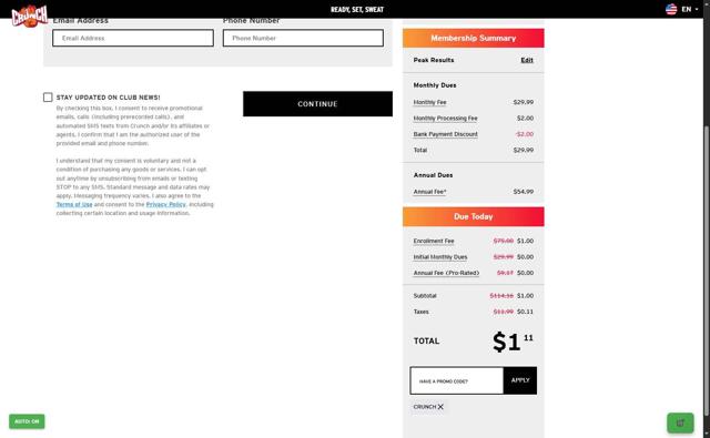 Crunch Promo Codes (5 Verified) - 25% Off w/Code Sep 2025