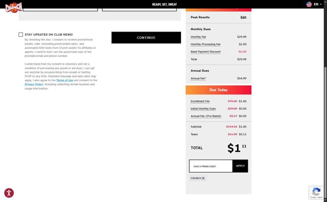 Crunch Promo Codes (6 Verified) - 25% Off w/Code May 2025