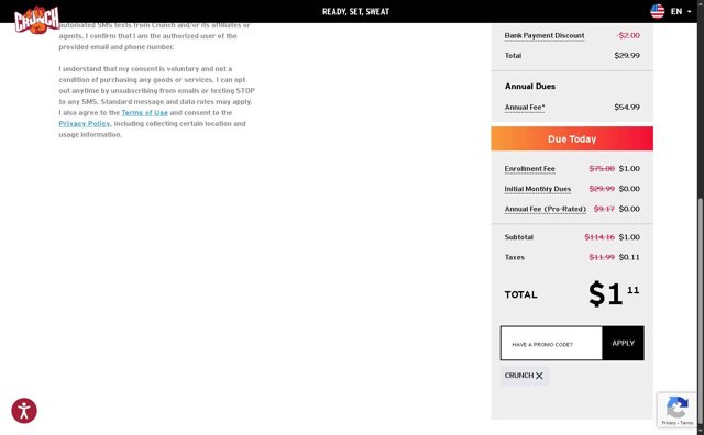 Crunch Promo Codes (6 Verified) - 25% Off w/Code May 2025