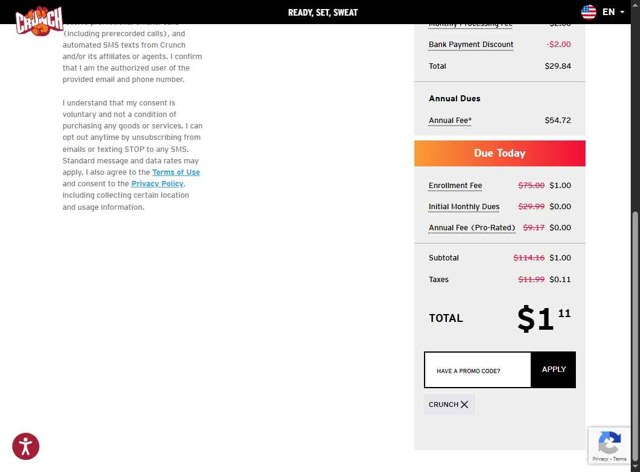 Crunch Promo Codes (6 Verified) - 25% Off w/Code Apr 2025