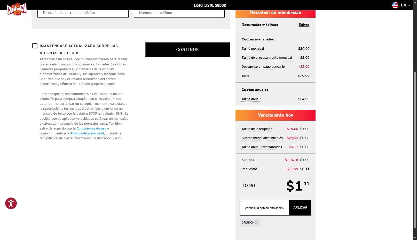 Crunch Promo Codes - 25% Off (4 Verified) Nov 2025