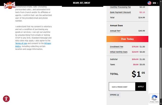 Crunch Promo Codes (6 Verified) - 25% Off w/Code May 2025