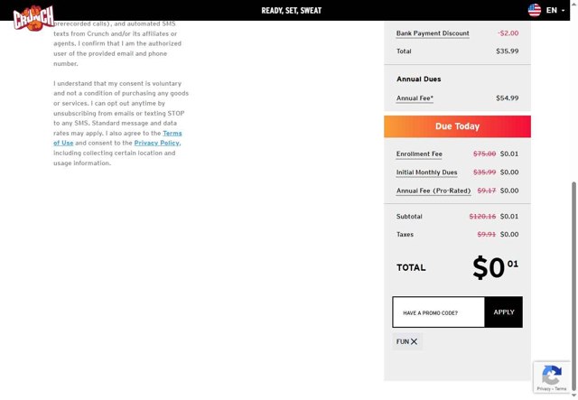 Crunch Promo Codes (6 Verified) - 25% Off w/Code Apr 2025