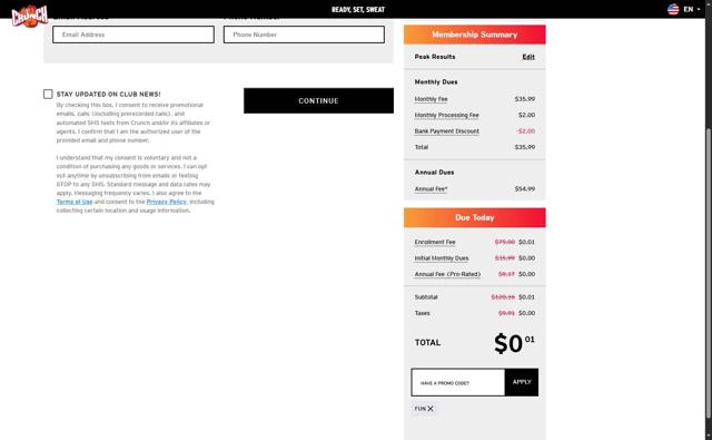 Crunch Promo Codes (3 Verified) - 25% Off w/Code Oct 2025