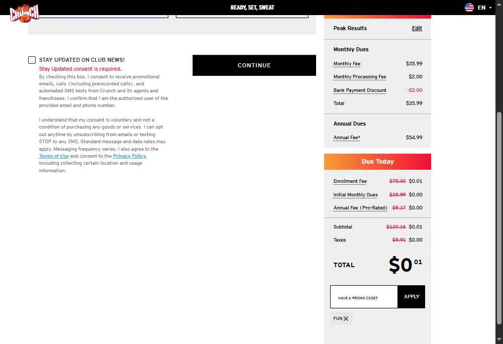 Crunch Promo Codes - 25% Off (4 Verified) Nov 2025