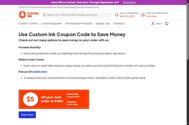 Custom Ink Promo Codes - $5 Off (3 Verified) Sep 2025