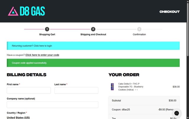 D8 Gas Promo Codes (23 Verified) - 30% Off Sitewide Sep 2025