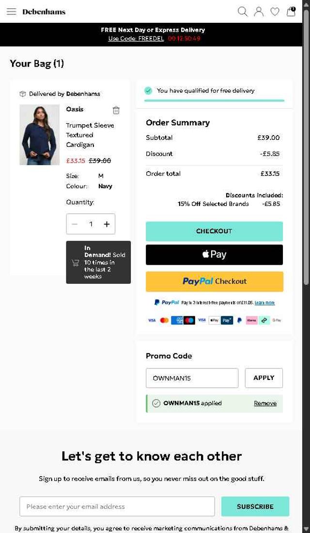 Debenhams Promo Codes - $10 Off (12 Verified) Sep 2025