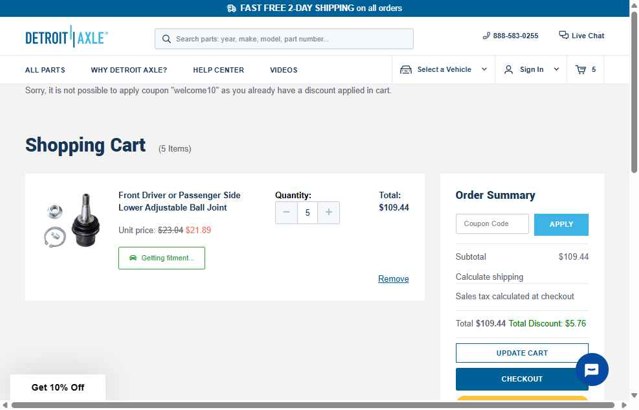 Detroit Axle Promo Codes (2 Verified) - 10% Off Jun 2025