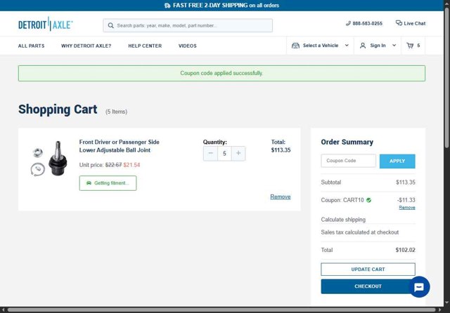 Detroit Axle Promo Codes (2 Verified) - 10% Off Sep 2025