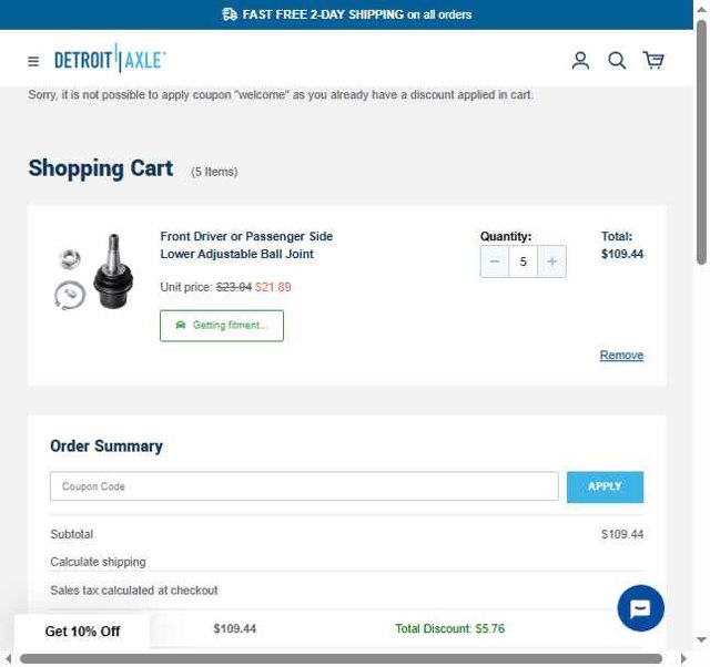 Detroit Axle Promo Codes (2 Verified) - 10% Off Jun 2025