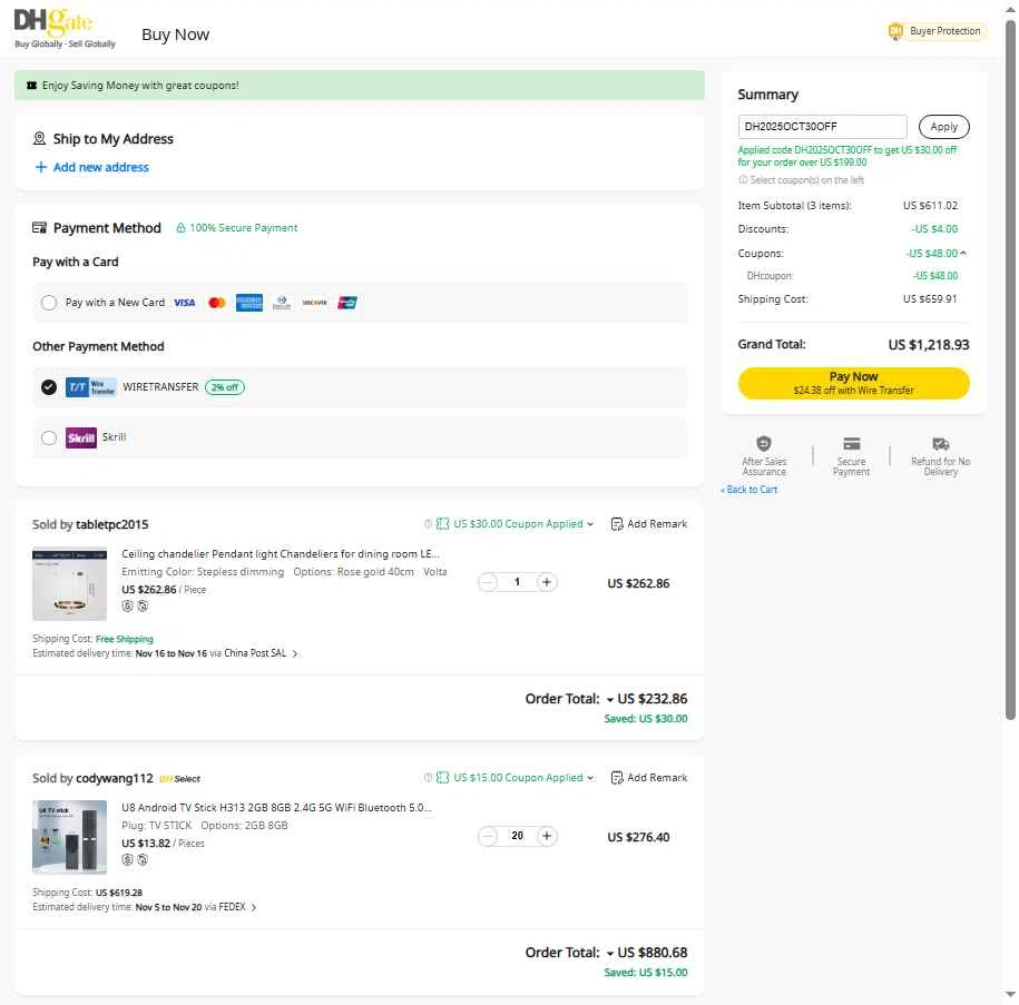 DHgate Promo Codes - $30 Off (4 Verified) Nov 2025