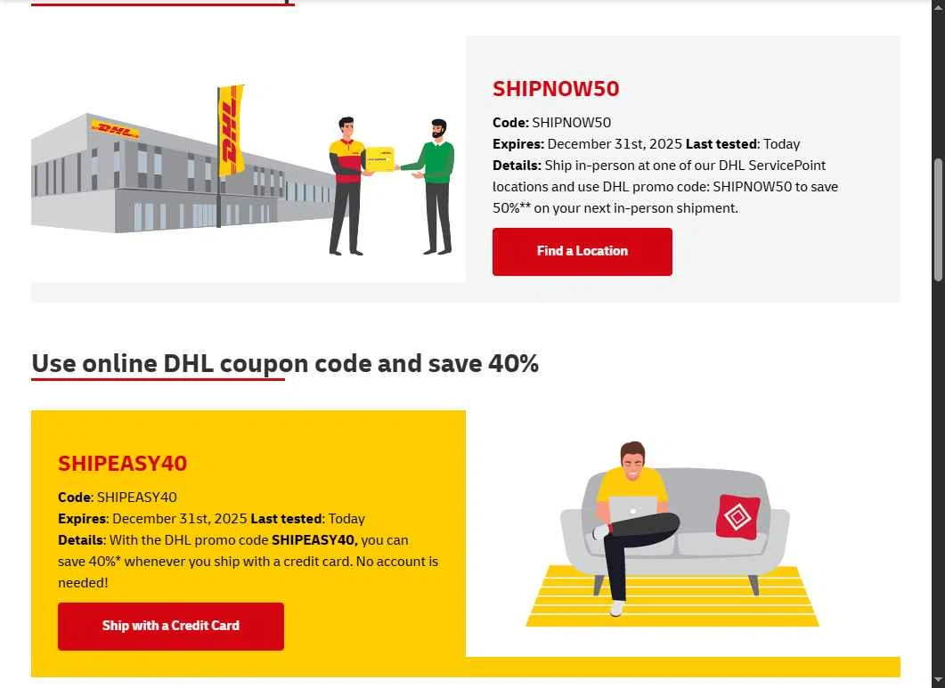 DHL Promo Codes - 50% Off Sitewide (5 Verified) Dec 2025