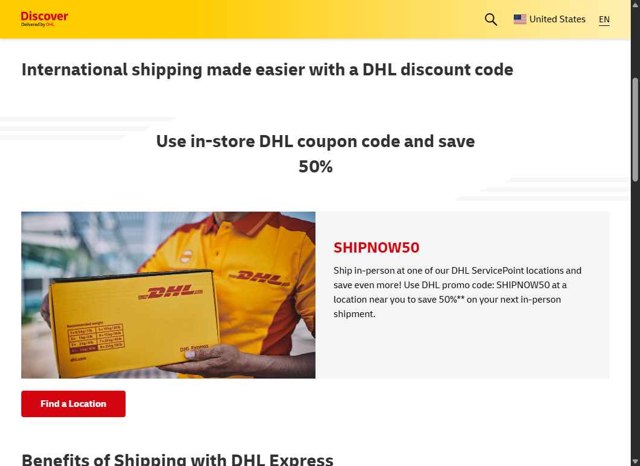 DHL Discount Codes - 50% Off (6 Verified) Aug 2025