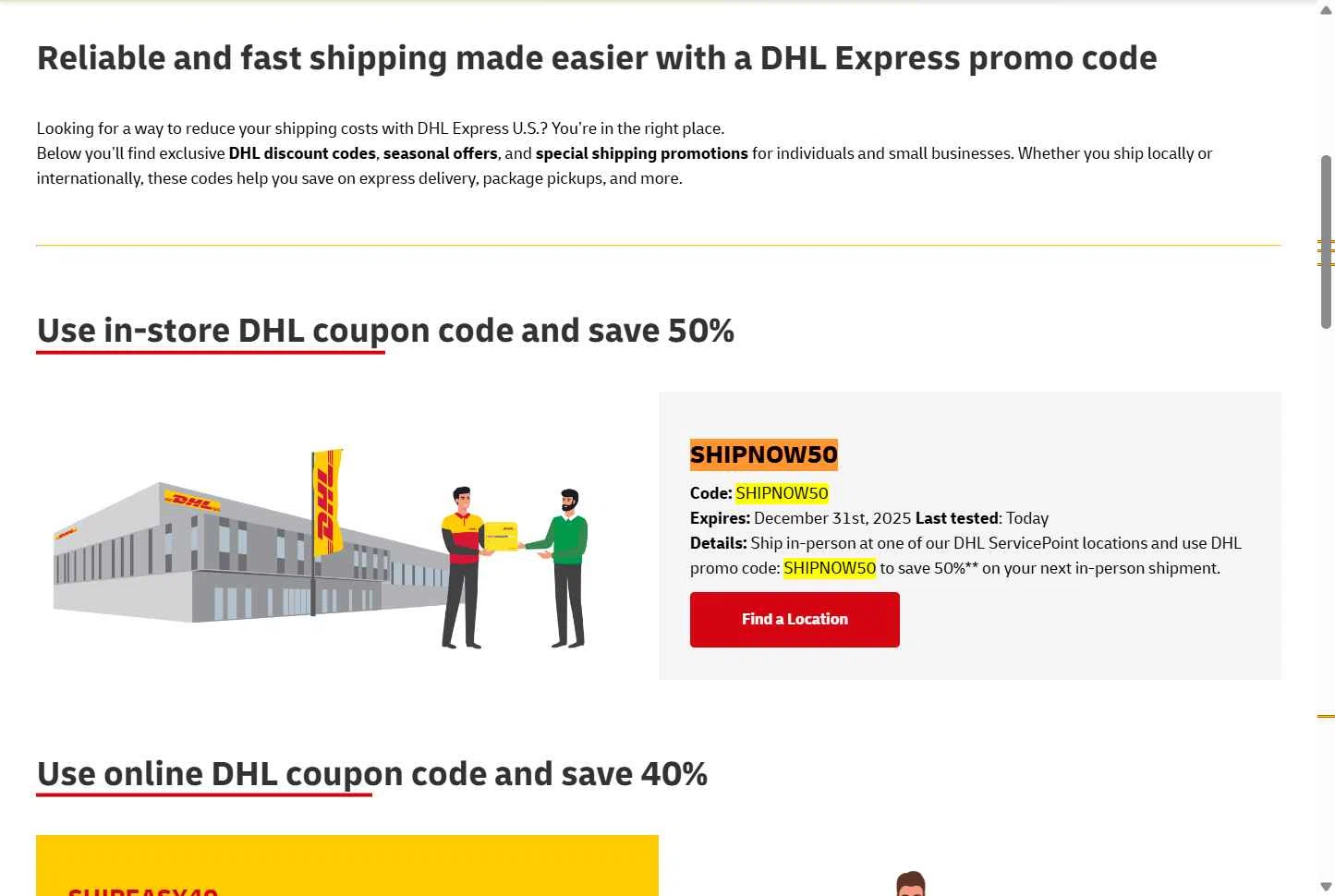 DHL Promo Codes - 50% Off Sitewide (5 Verified) Dec 2025