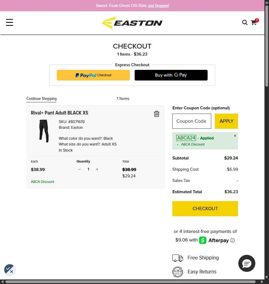 Easton Promo Codes - 15% Off (5 Verified) Nov 2025