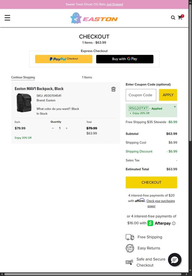 Easton Discount Codes - 15% Off (4 Verified) Oct 2025