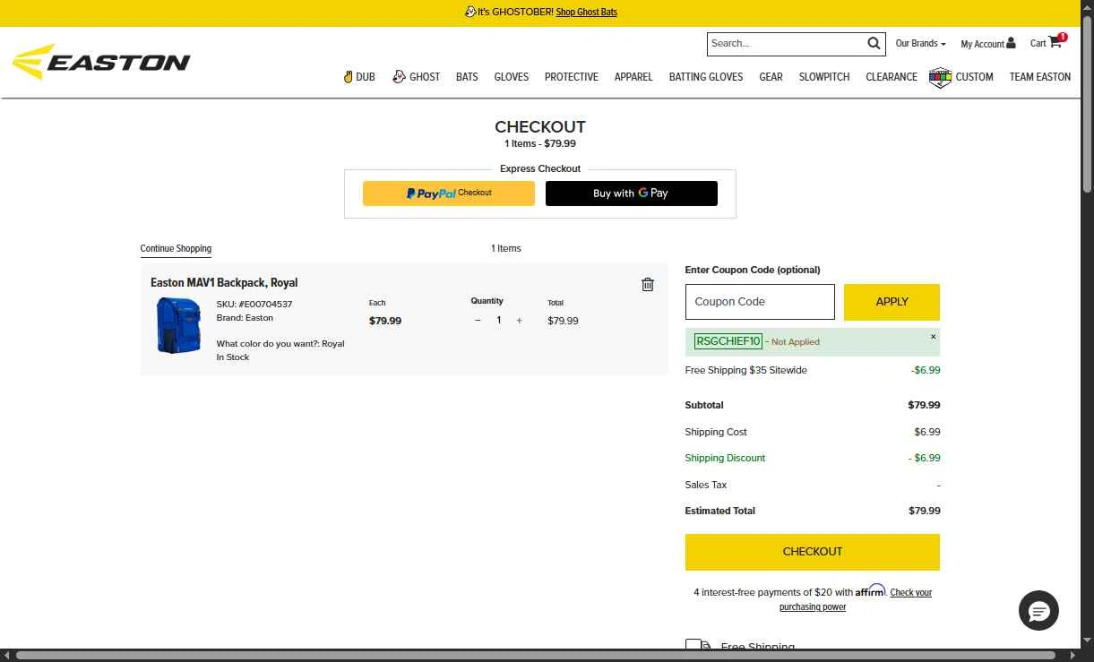 Easton Promo Codes - 15% Off (5 Verified) Dec 2025