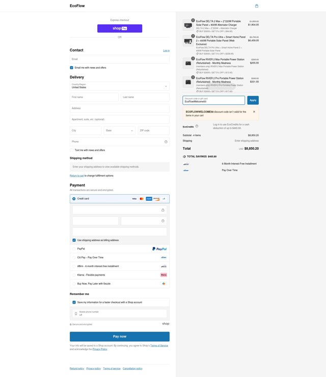 EcoFlow US Promo Codes (12 Verified) - 5% Off Feb 2025