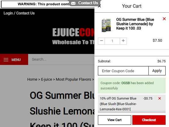 EJuice Connect Promo Codes - 10% Off Sep 2025