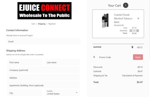 EJuice Connect Promo Codes - 10% Off Sep 2025